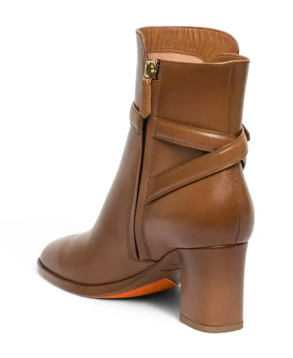 Santoni Leather Mid-heel Ankle Boot