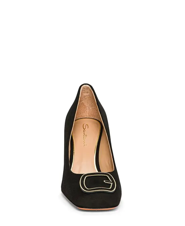 Santoni Suede High-heel Pump