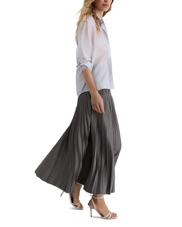 REISS Seren Pleated Midi Skirt