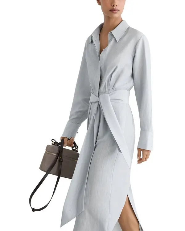 REISS Tie Detail Shirt Dress
