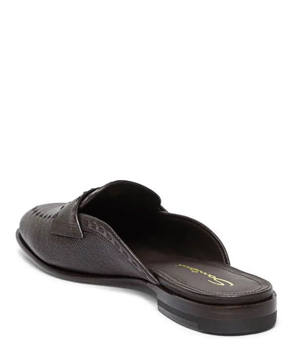 Santoni Granato Leather Mule - Brown