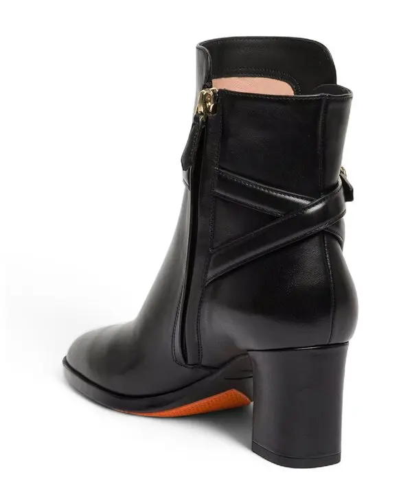 Santoni Leather Mid-heel Ankle Boot