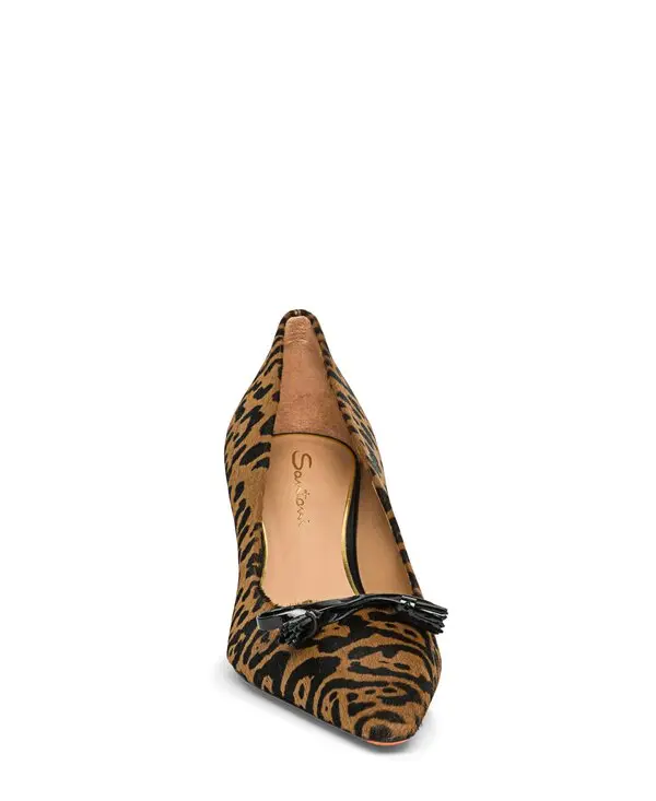 Santoni Mid-heel Leopard-print Pony Hair Pumps