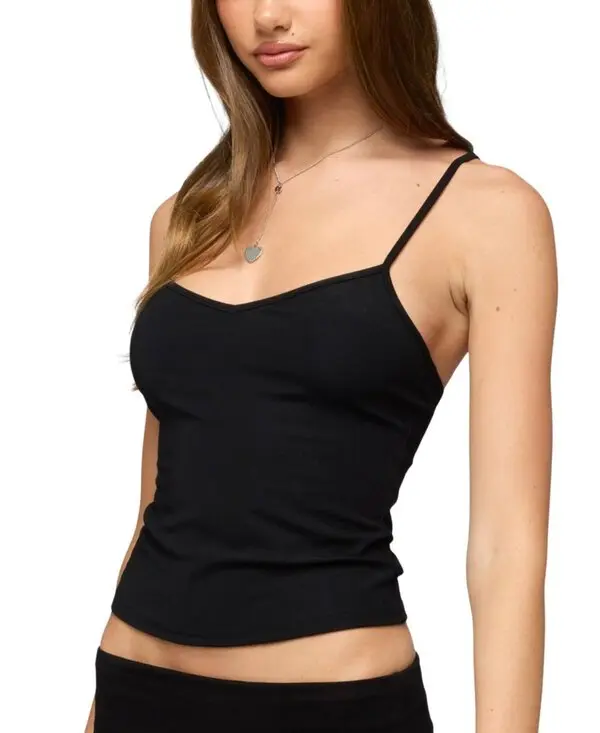 EDIKTED Yolena Ribbed V Neck Tank Top