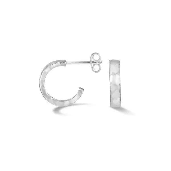 DOWER & HALL Hammered Nomad Hoop Earrings - Silver
