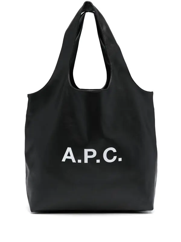 A.p.c. Logo Print Tote Bag - Nero