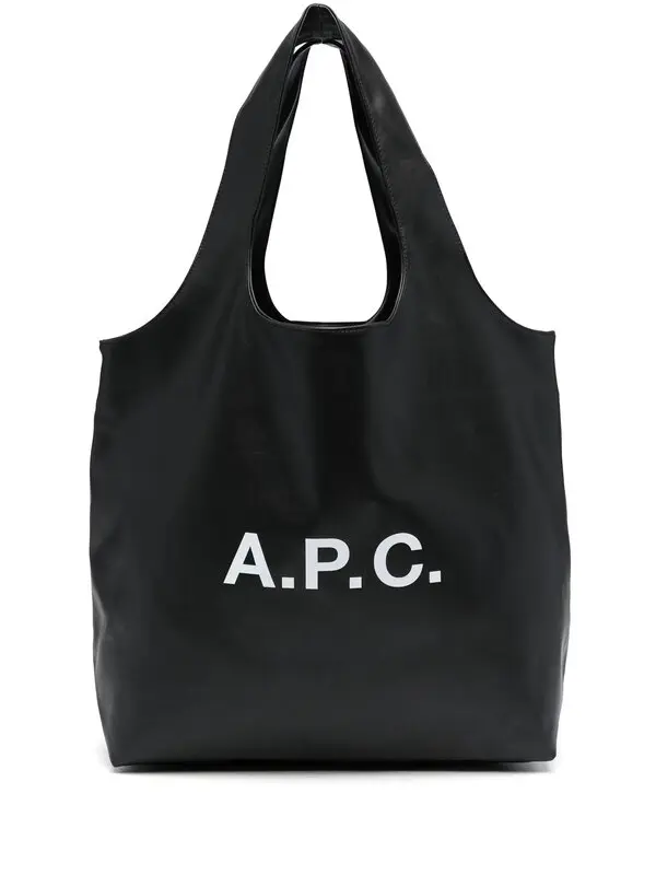 A.p.c. Logo Print Tote Bag - Nero