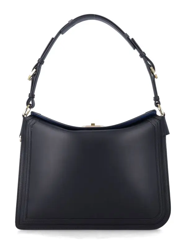LANVIN Structured Leather Shoulder Bag - Nero