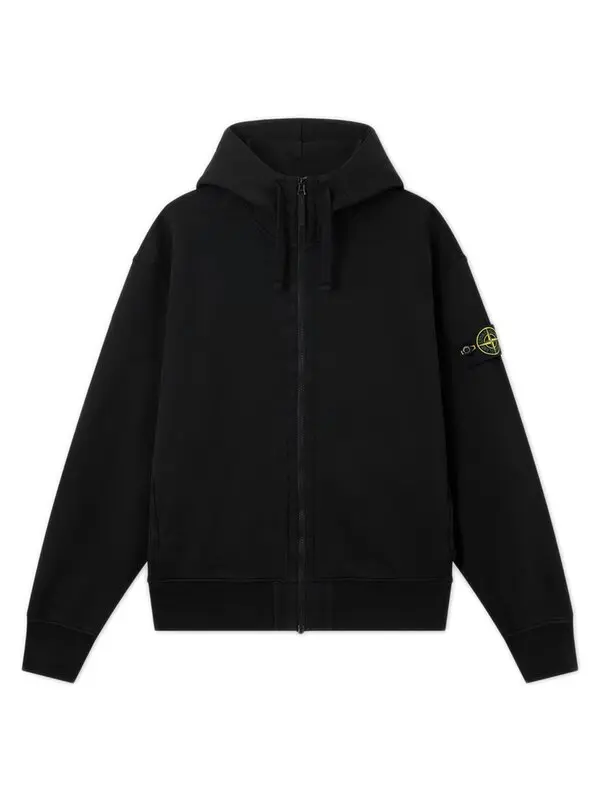 Stone Island Double-layer Hood Full Zip Sweatshirt With Vertical Pockets