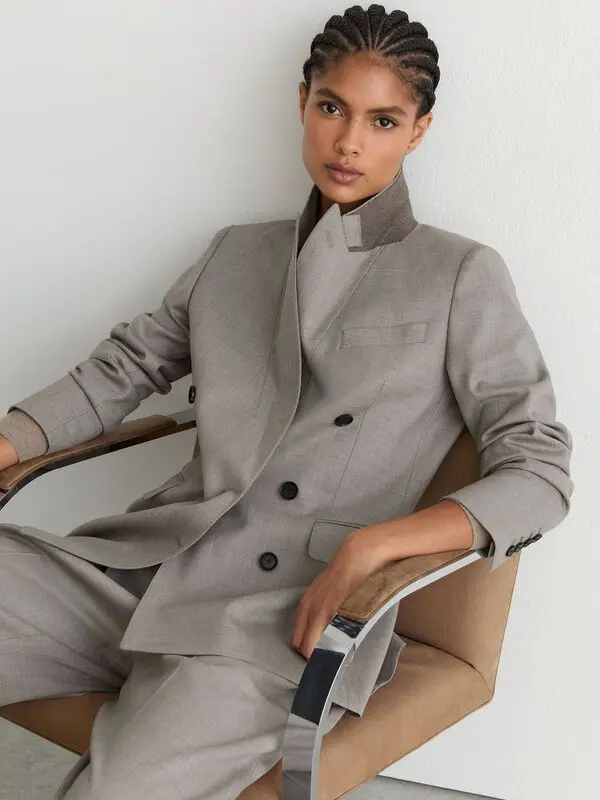 REISS Darcy Wool-blend Double-breasted Blazer