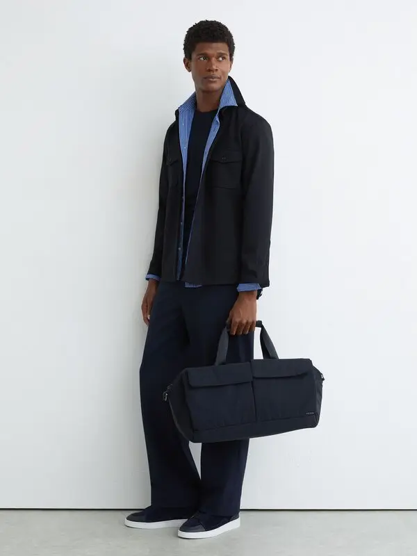 REISS Mcshane Twin-pocket Button-through Overshirt - Navy