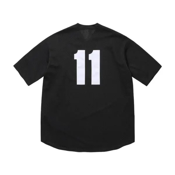 Supreme Logo Baseball Henley - Black