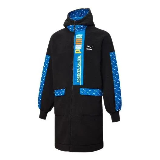 PUMA Long Fleece Jacket - Blue/black