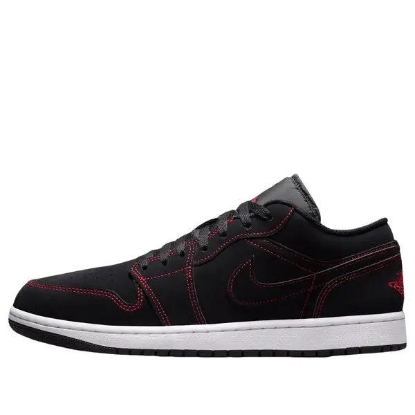 JORDAN 1 Low "bloodline" Sneakers - Black/white/university Red