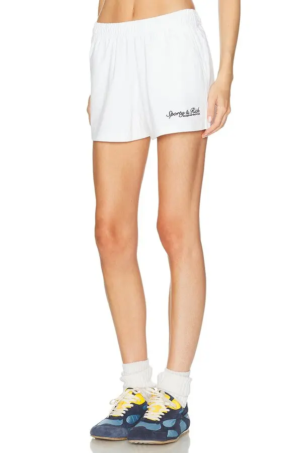 SPORTY & RICH Embroidered Disco Short - White