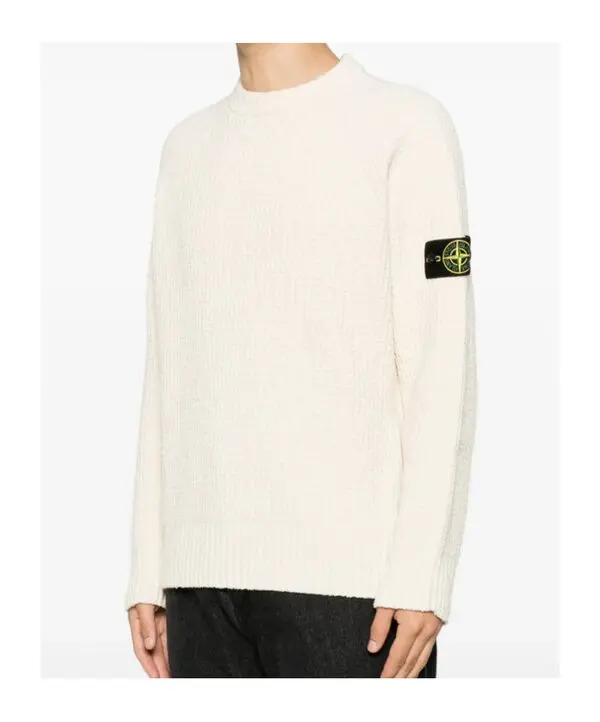 Stone Island Crew Neck Long Sleeve Sweater - Ivory