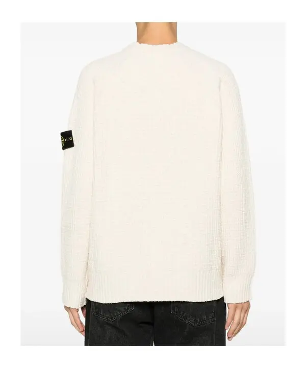 Stone Island Crew Neck Long Sleeve Sweater - Ivory
