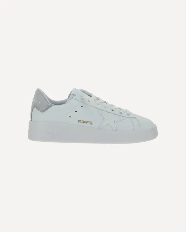 GOLDEN GOOSE Pure Star Sneakers With Glitter Heel Detail - White
