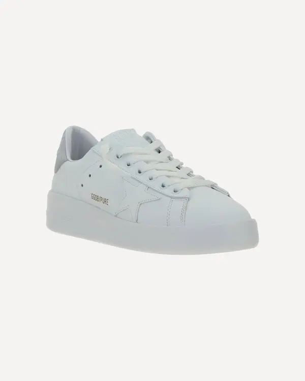 GOLDEN GOOSE Pure Star Sneakers With Glitter Heel Detail - White