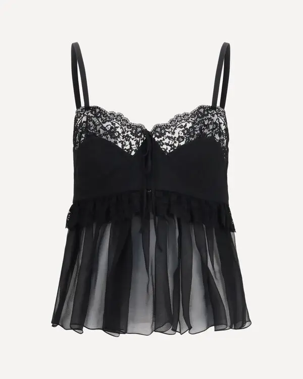 Chloé Crêpe De Chine Camisole Top - Black