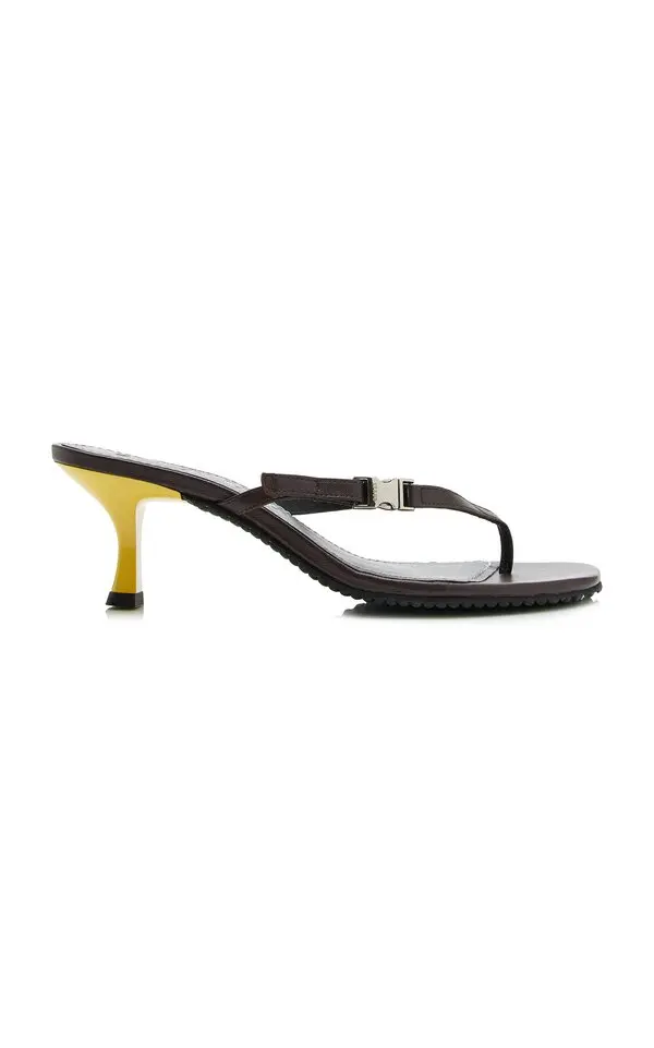Staud Flynn Leather Kitten Heel Sandals