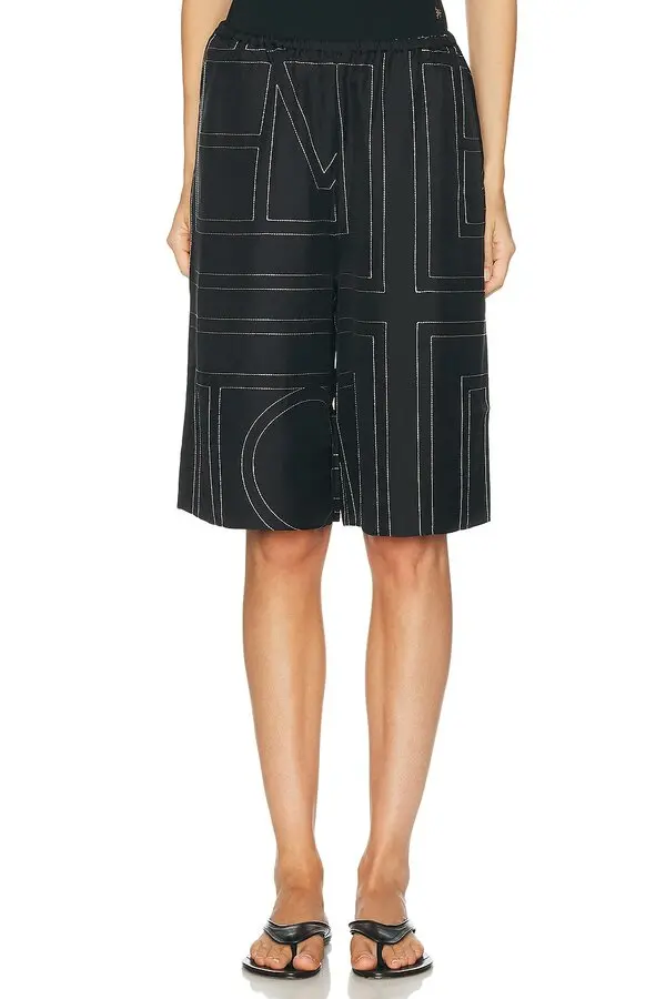 TOTEME Monogram Silk Culotte Short