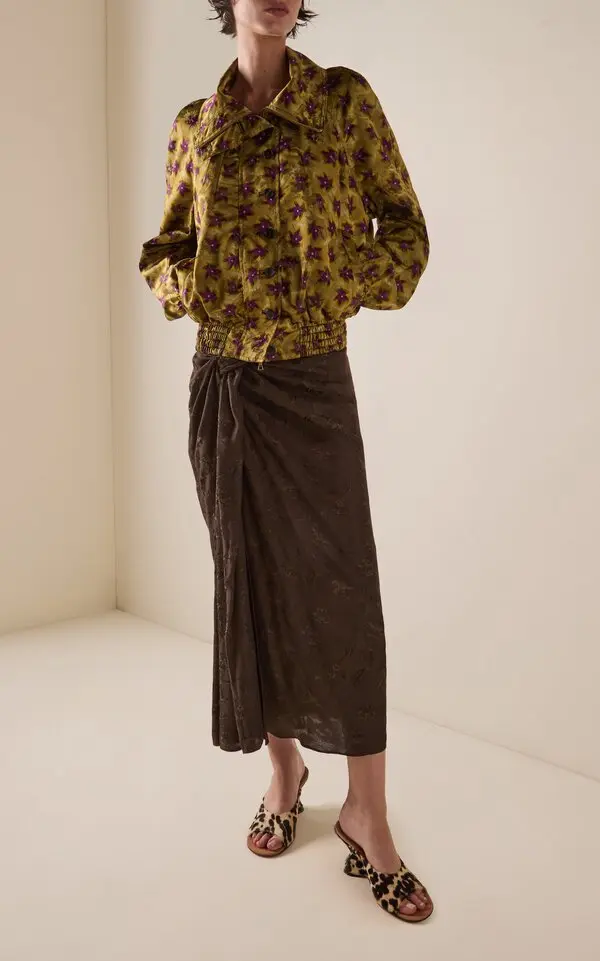 Dries Van Noten Leather Wedge Mules - Multi