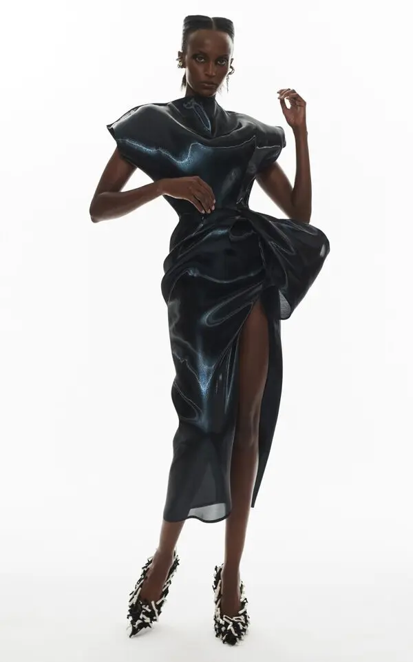 Maticevski Eagle Silk-blend Lamé Midi Dress
