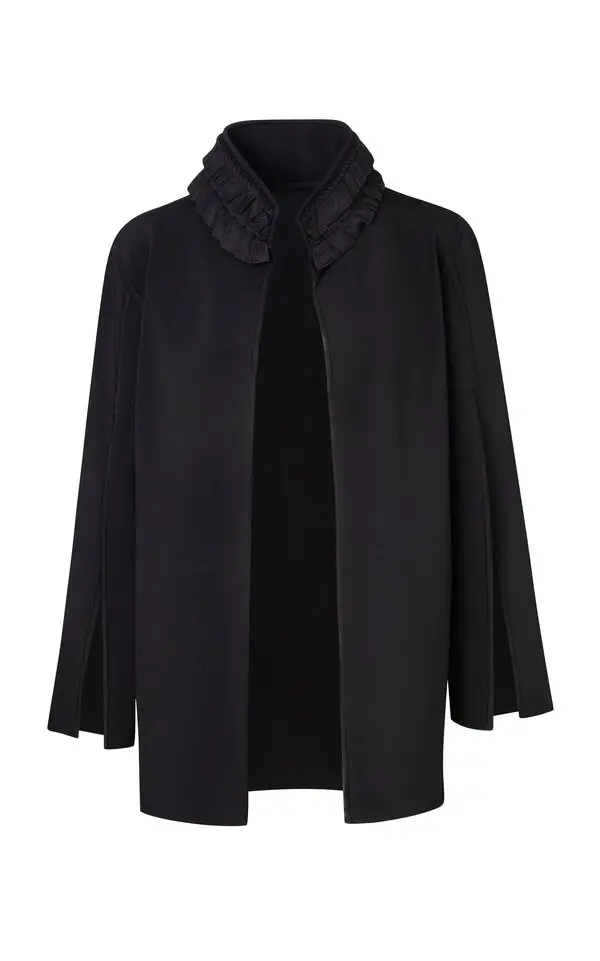 PEPA POMBO Petali Jacket With Ruffled Collar - Black