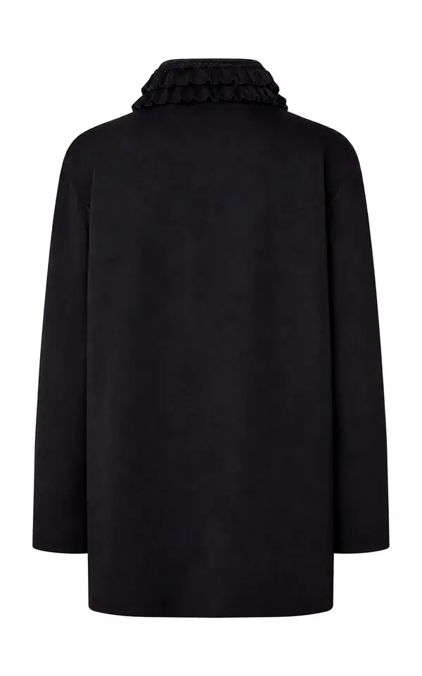 PEPA POMBO Petali Jacket With Ruffled Collar - Black