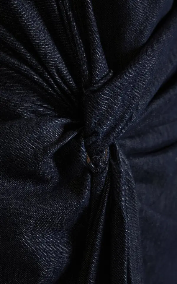 Dries Van Noten Dumas Denim Draped Dress