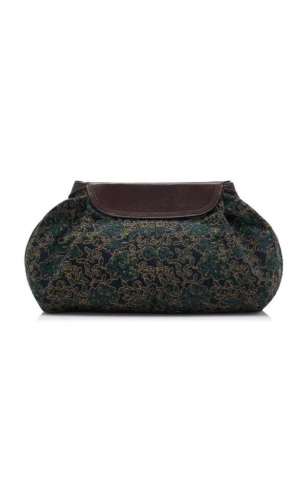 Dries Van Noten Medium Blossom Embroidered Clutch