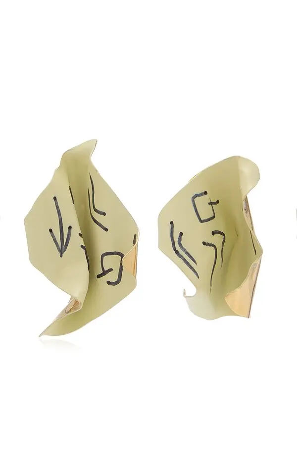 Dries Van Noten Vernished Crumbled Paper Mono Earring - Gold