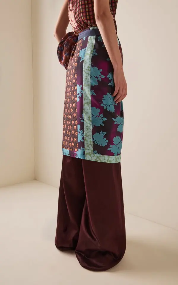 Dries Van Noten Scarfy Silk Wrap Skirt
