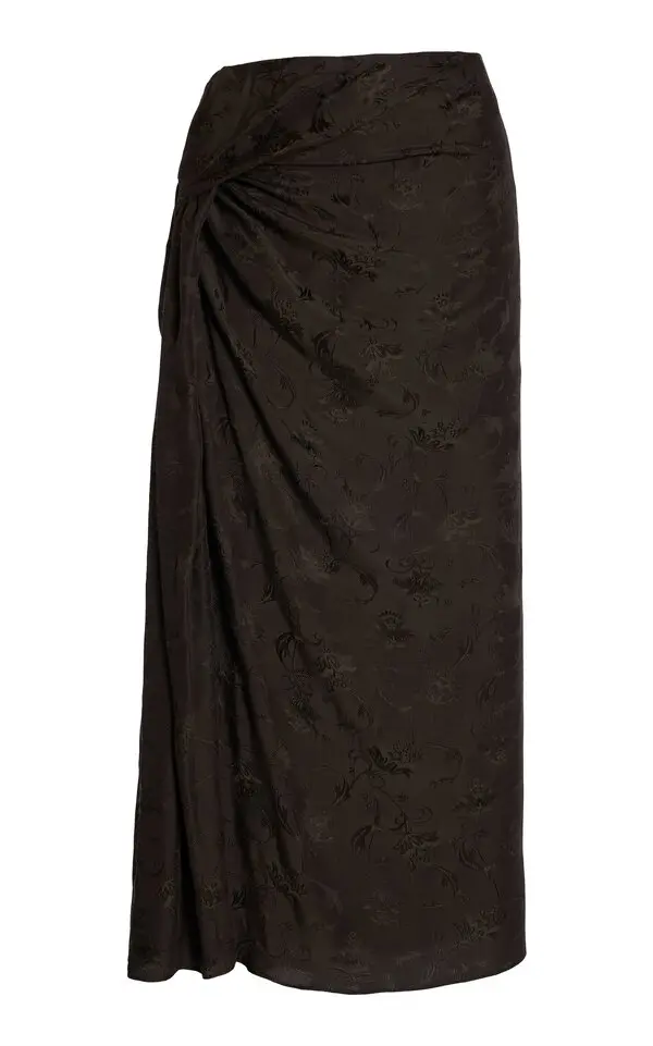 Dries Van Noten Suma Bis Draped Midi Skirt - Brown