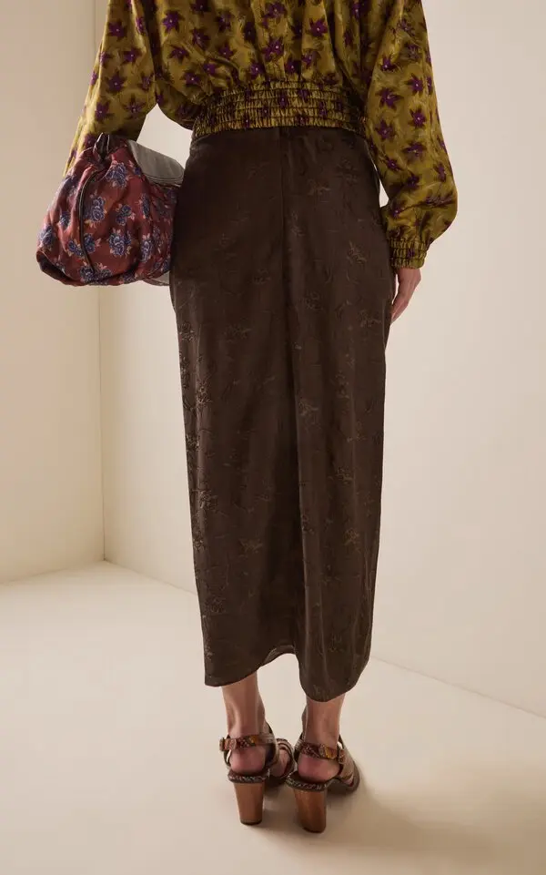 Dries Van Noten Suma Bis Draped Midi Skirt