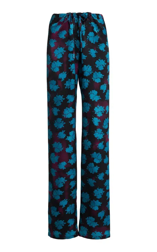 Dries Van Noten Pachas Silk Drawstring Trousers