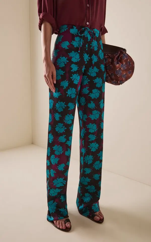 Dries Van Noten Pachas Silk Drawstring Trousers