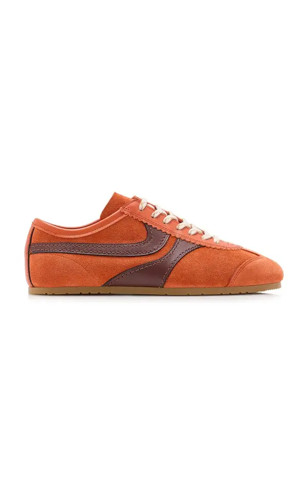 Dries Van Noten Suede Lace-up Sneakers - Orange