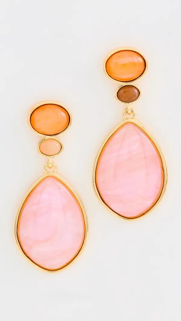 ADINA EDEN Colored Two-tone Teardrop Drop Earrings