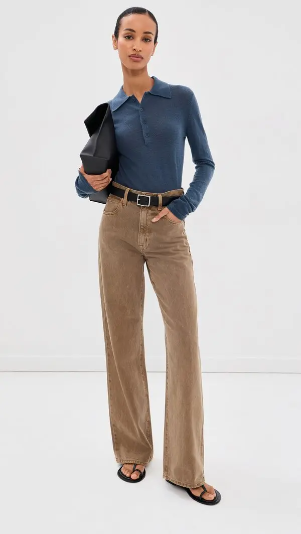 Tibi Mercerized Soft Wool Polo