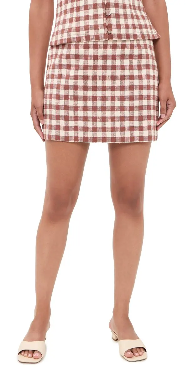 Hill House Home The Hallie Skirt - Rust Gingham