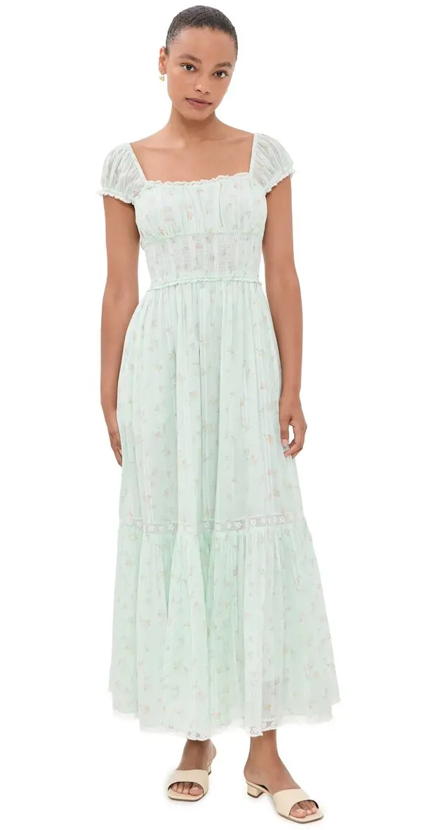 LoveShackFancy Lyssara Dress - Celadon Drift