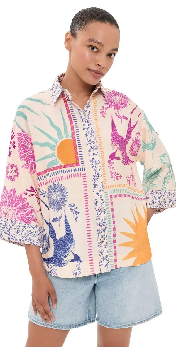 Agua Bendita Chrissy Button Down Shirt - Multicolor