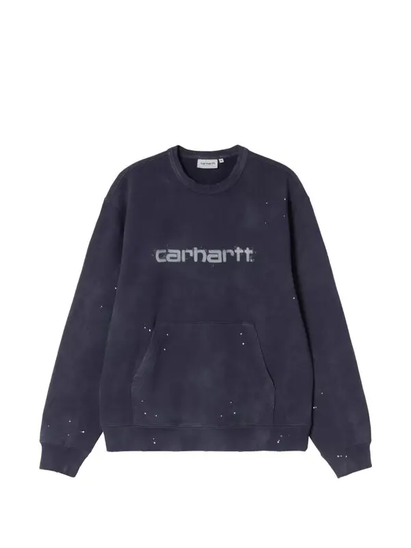Carhartt Work In Progress Paint Splatter Logo Cotton Sweatshirt