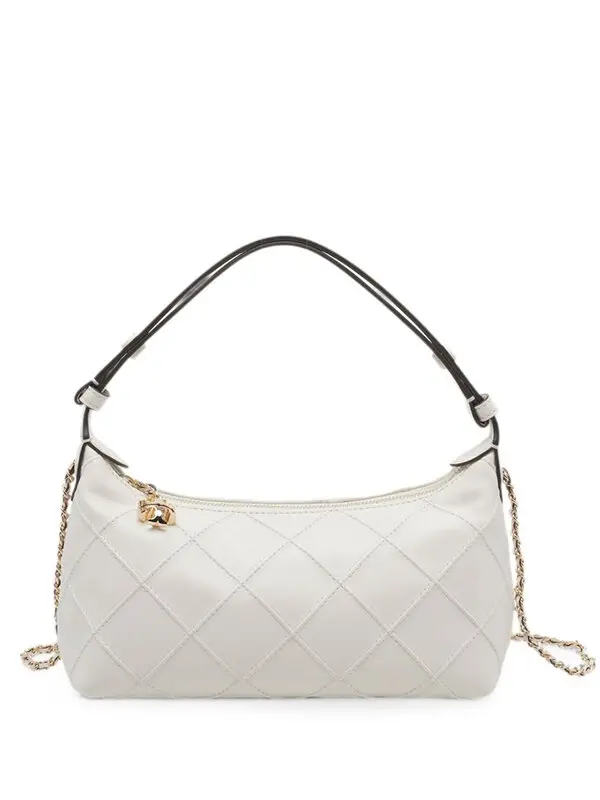 Tory Burch Fleming Quilted Leather Pouch - Ecru