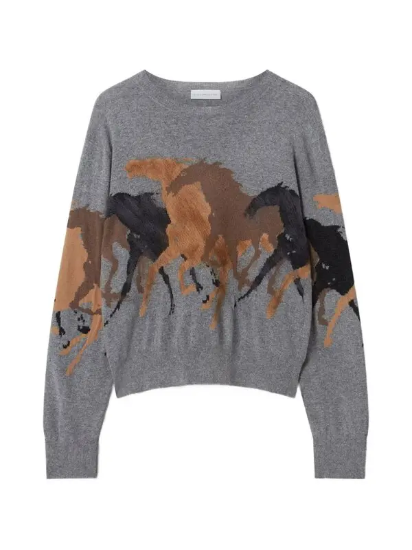 Stella McCartney Racing Horses Wool Jumper
