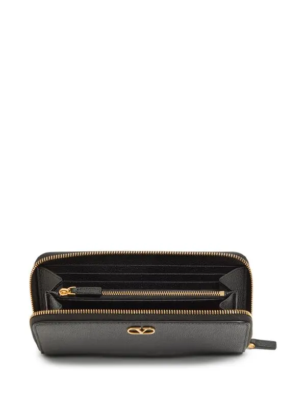 Valentino Garavani V Logo Signature Leather Wallet - Black