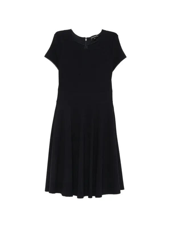 Emporio Armani Midi Dress With Short Sleeves - Navy