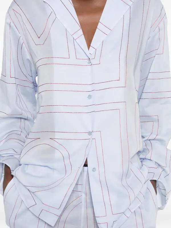 TOTEME Cotton Blend Pajama Shirt